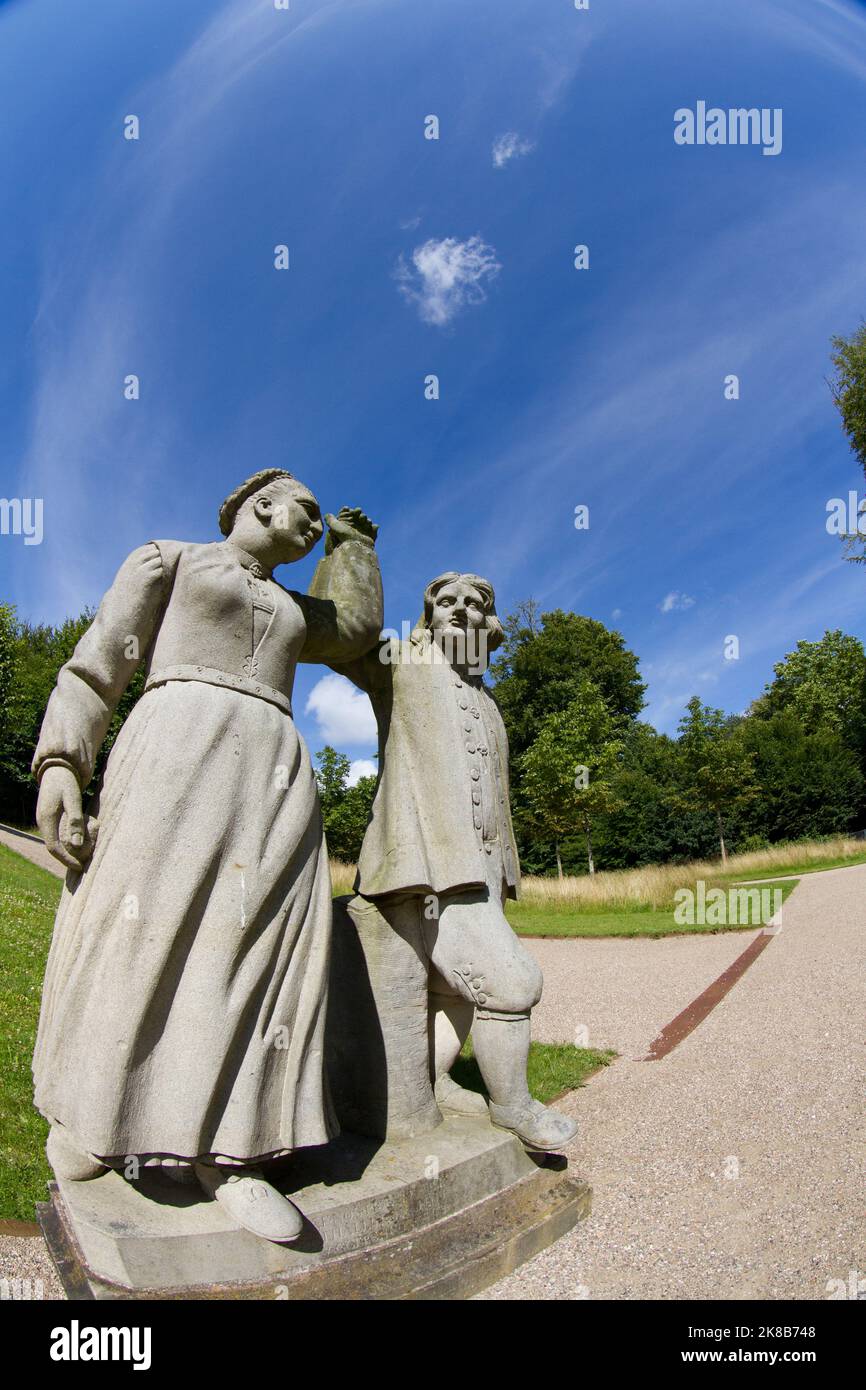Sculptures part of the 70 sculptures of Norwegian and Faroese farmers ...