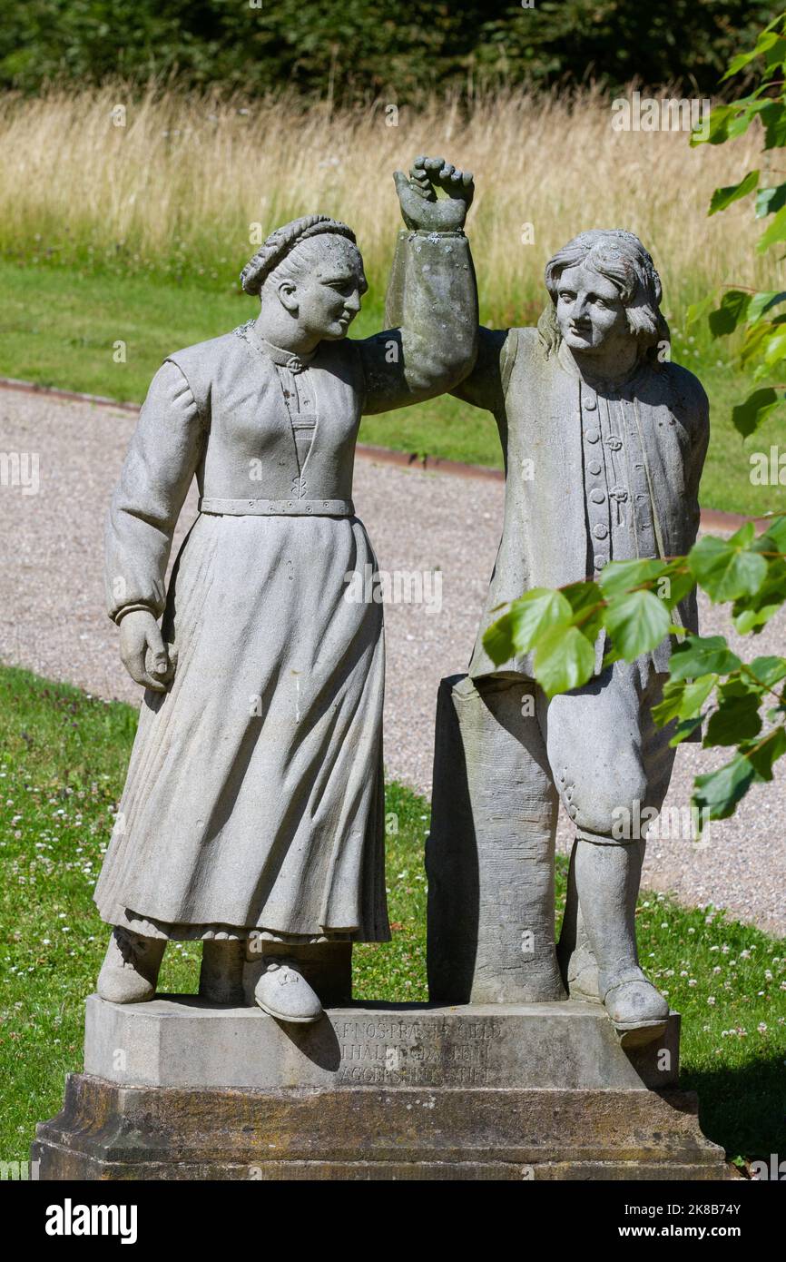 Sculptures part of the 70 sculptures of Norwegian and Faroese farmers ...