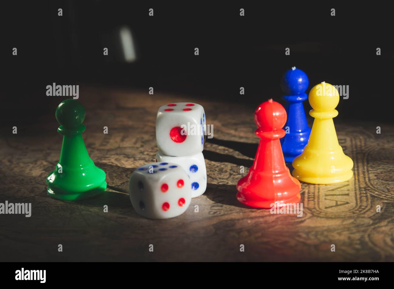 Board Game Kit. Vintage style game. Land conquest strategy Stock Photo ...