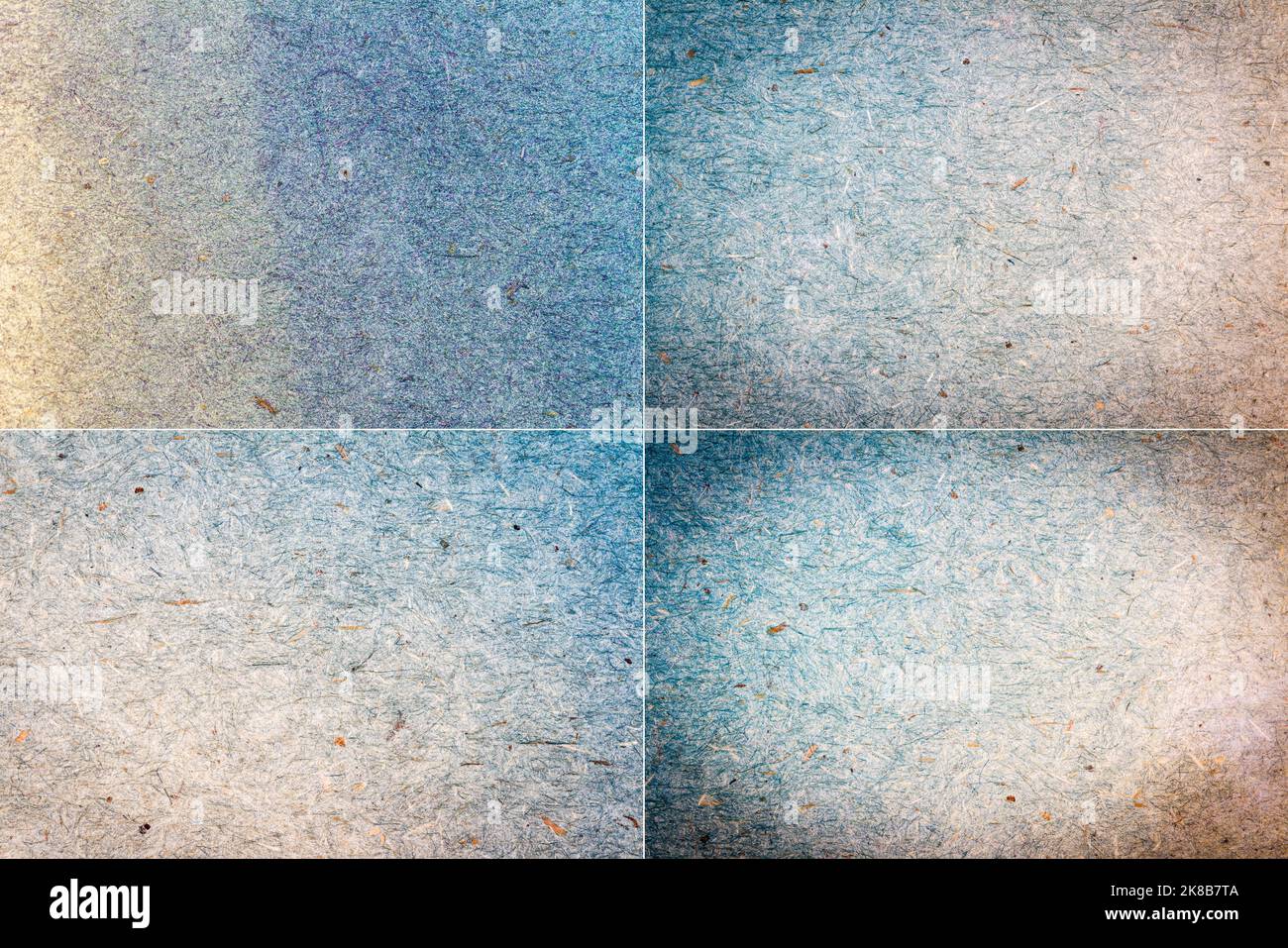 Collection of blue and yellow handmade craft paper texture backgrounds ...