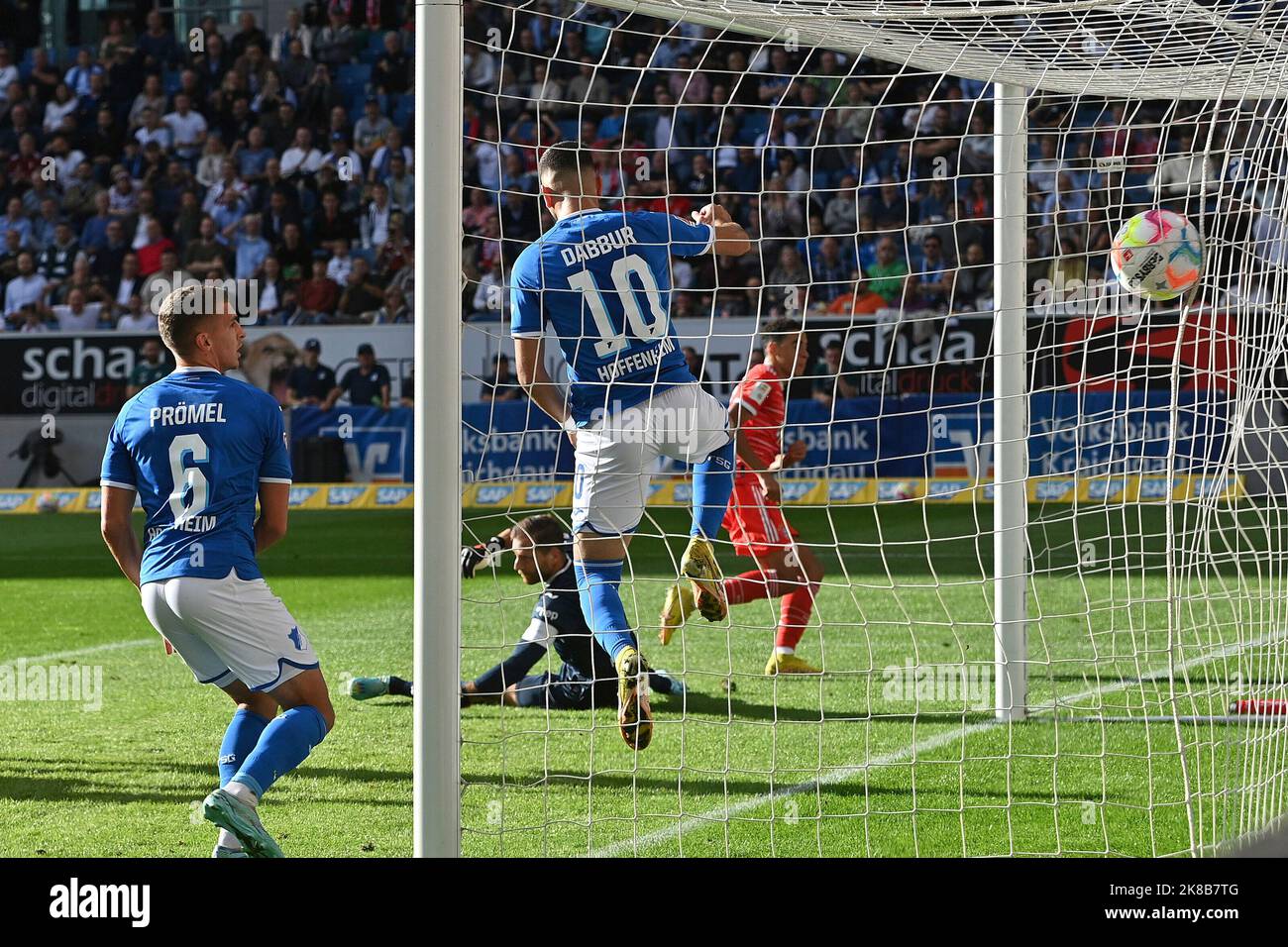 Football in the back of the net hi-res stock photography and images - Alamy