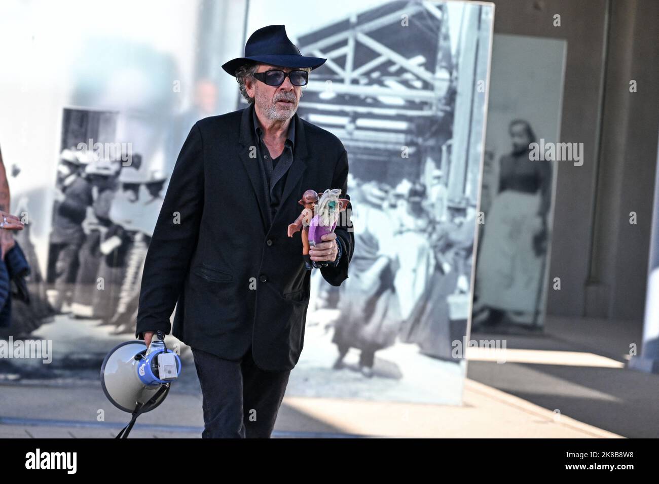 Tim Burton attending the reenactment of the first ever made film Sortie ...