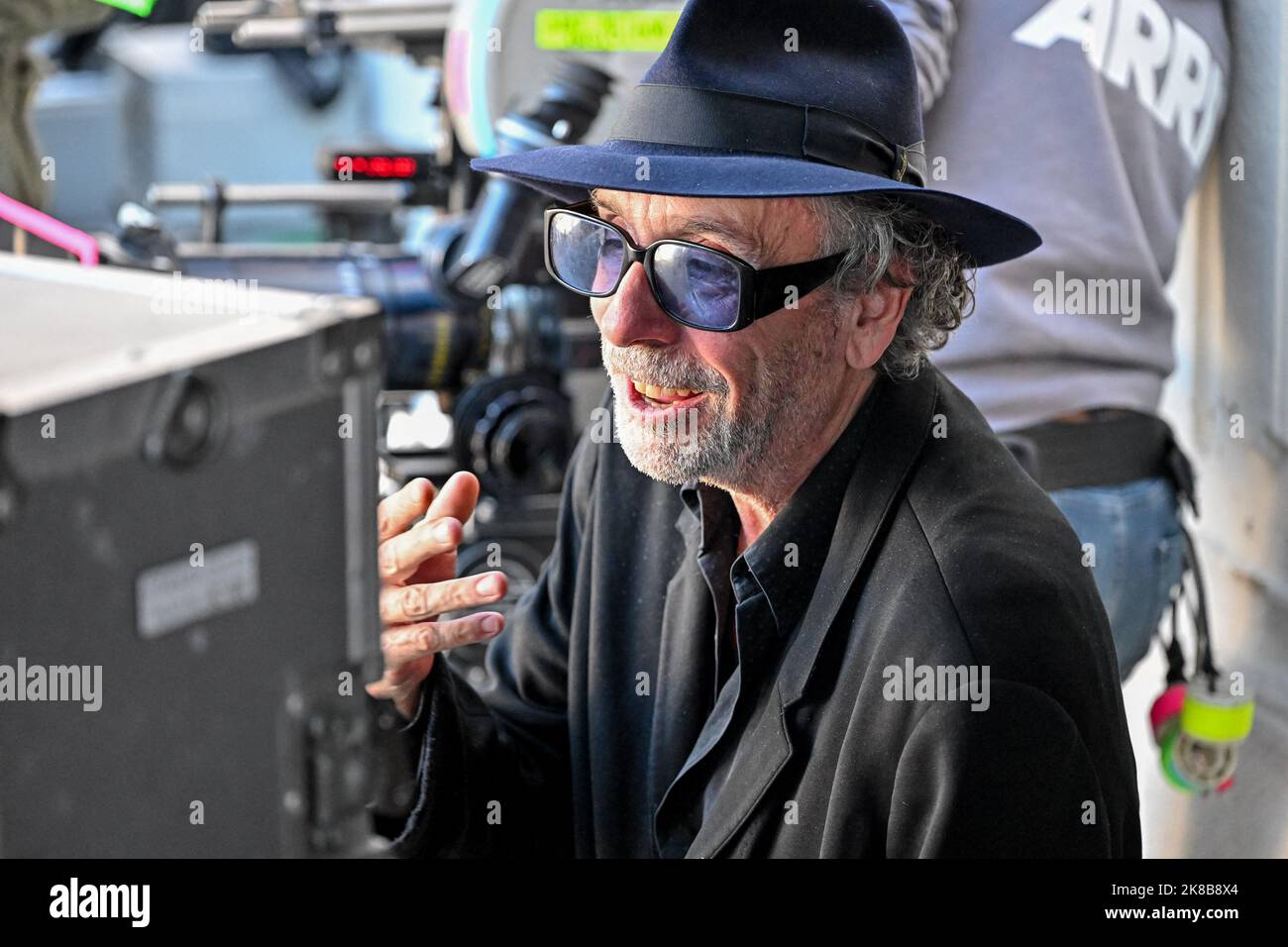 Tim Burton attending the reenactment of the first ever made film Sortie ...