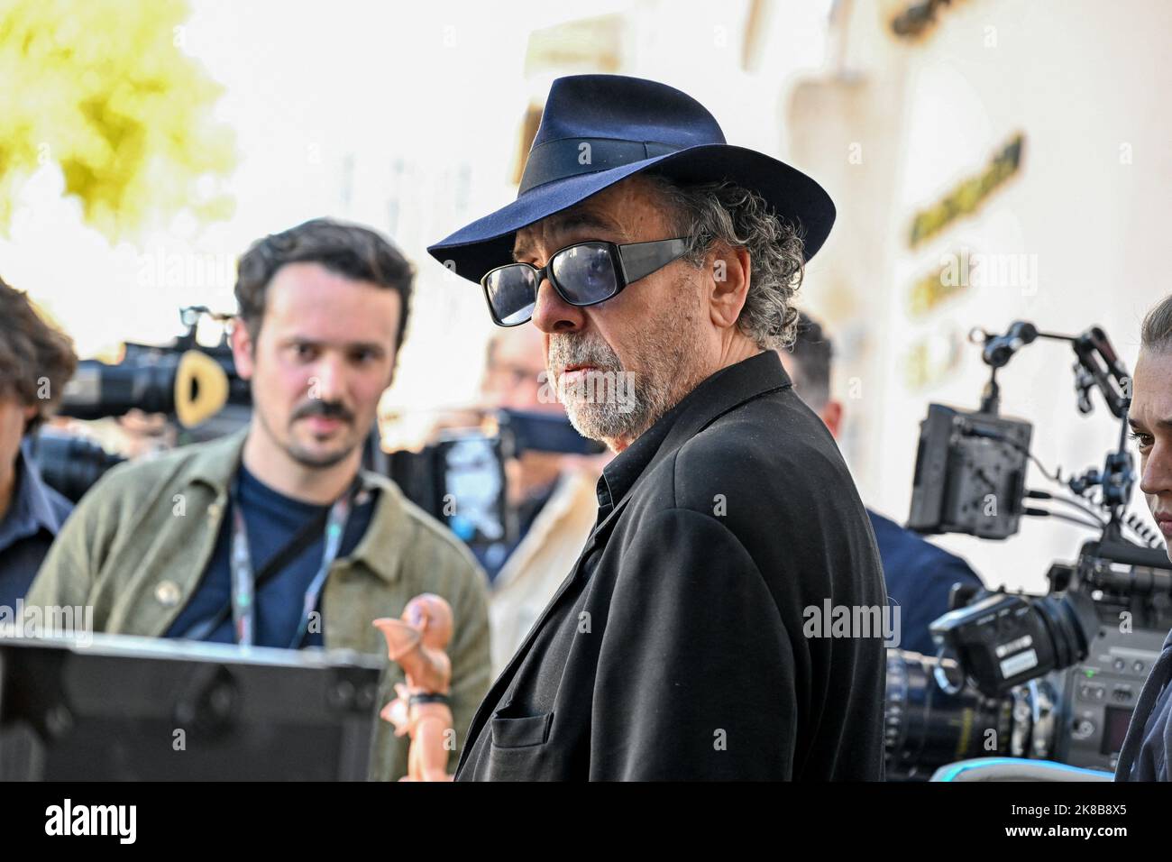 Tim Burton attending the reenactment of the first ever made film Sortie ...