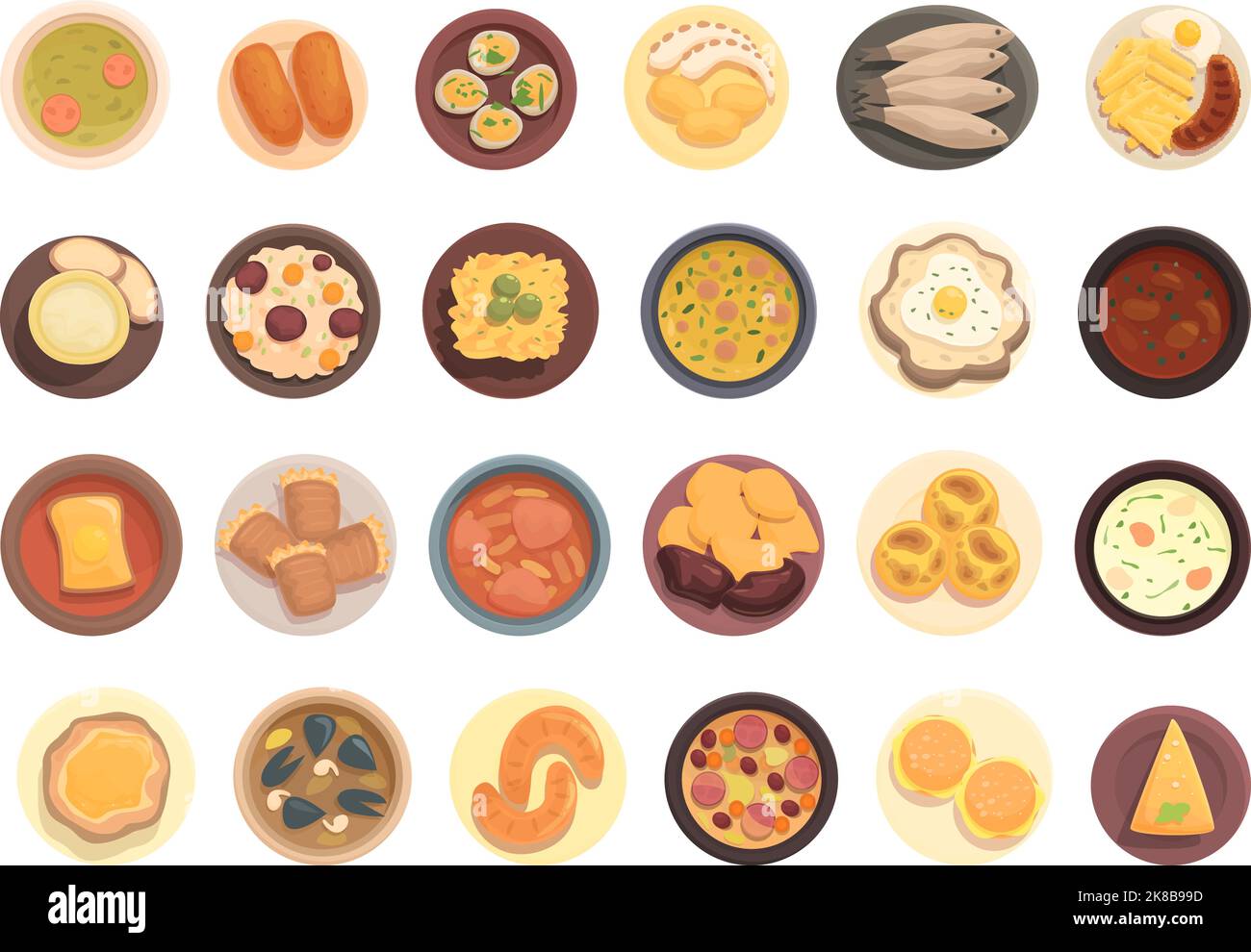 Portuguese cuisine icons set cartoon vector. Stew fish. Cooking spicy Stock Vector Image & Art ...
