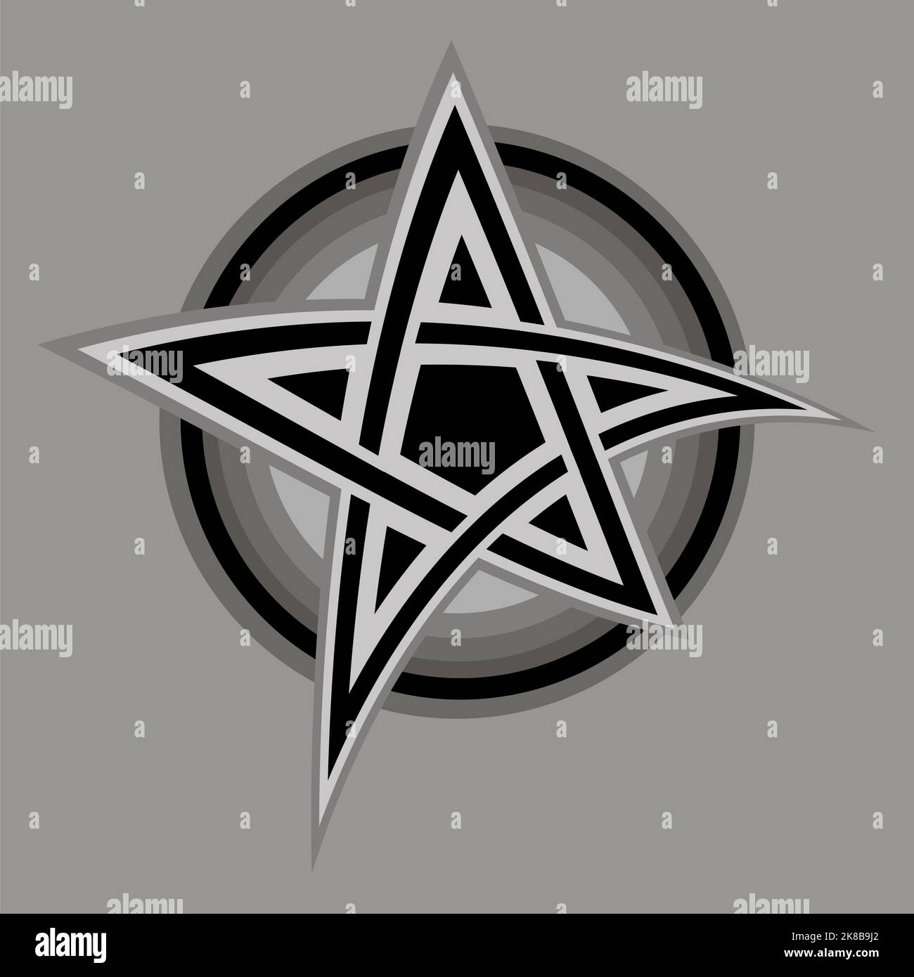 Pentagram sign five pointed star icon. Magical symbol of faith. Simple ...