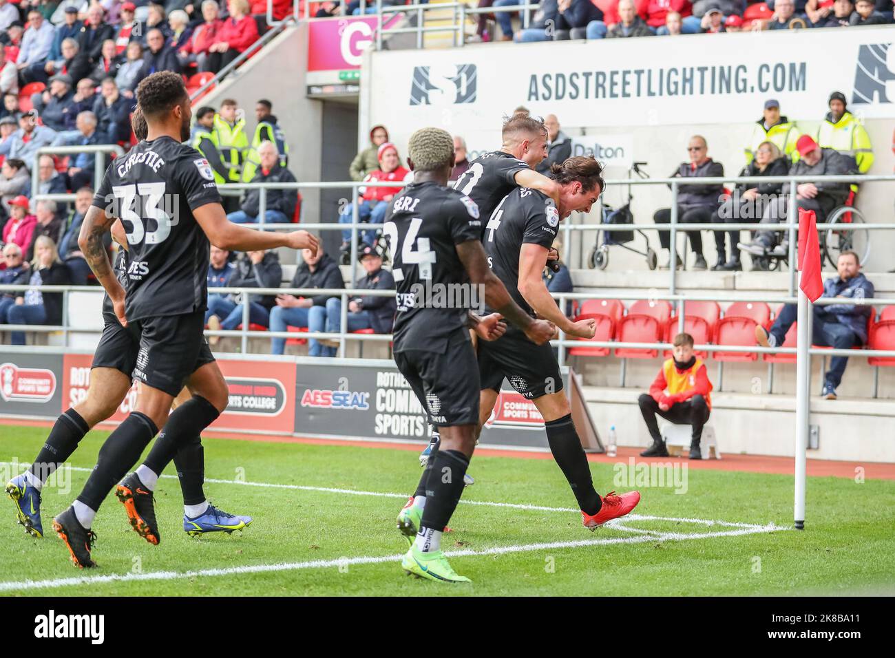 Jacob Greaves #4 of Hull City celebrates his goal to make it 0-1 during ...