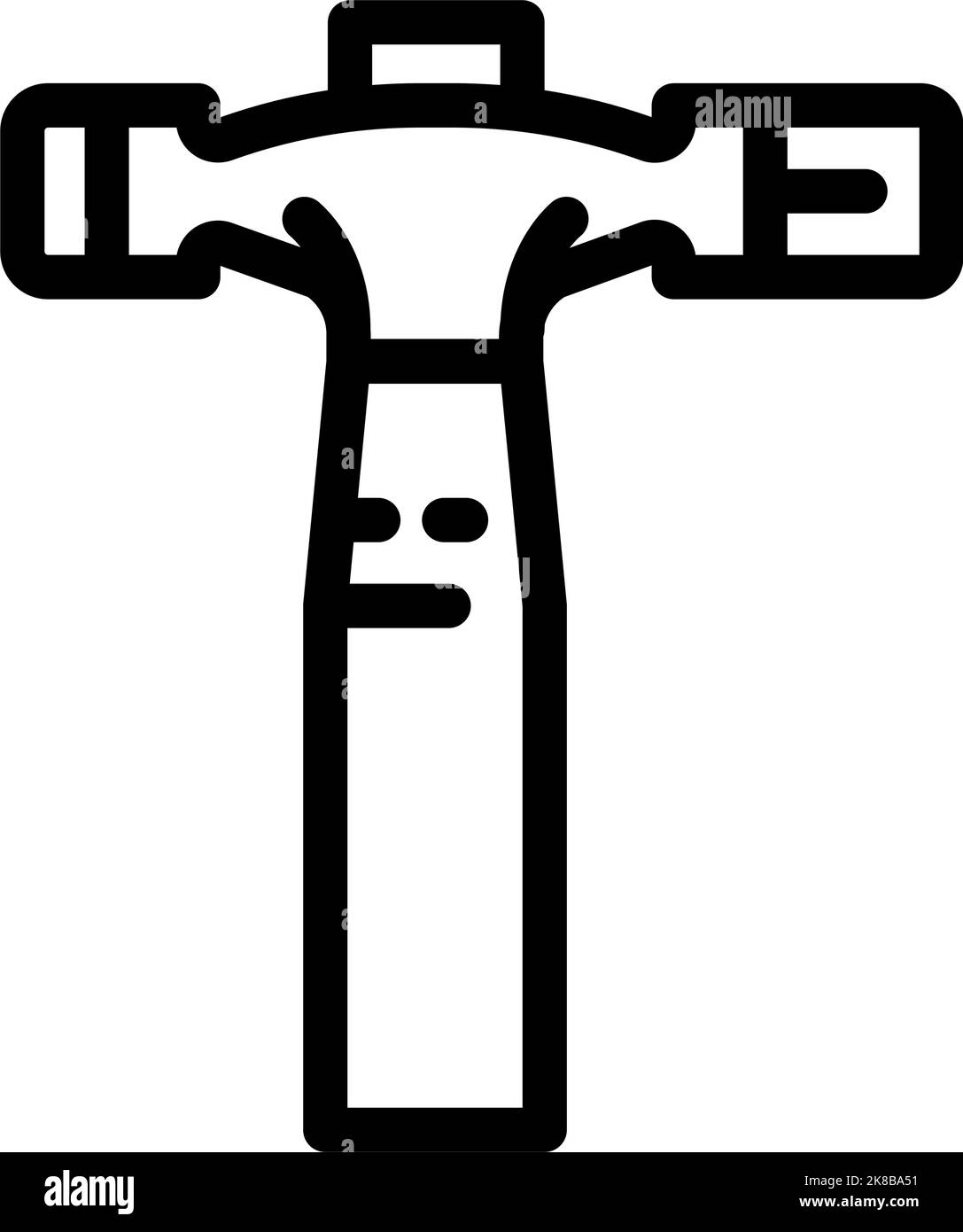 blocking hammer line icon vector illustration Stock Vector Image & Art ...