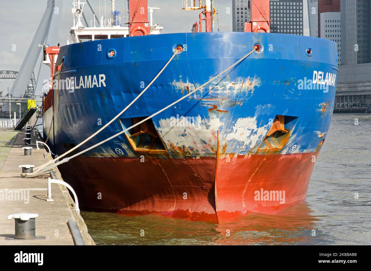 Rotterdam , The Netherlands, October 11, 2022: front view of a somewhat ...