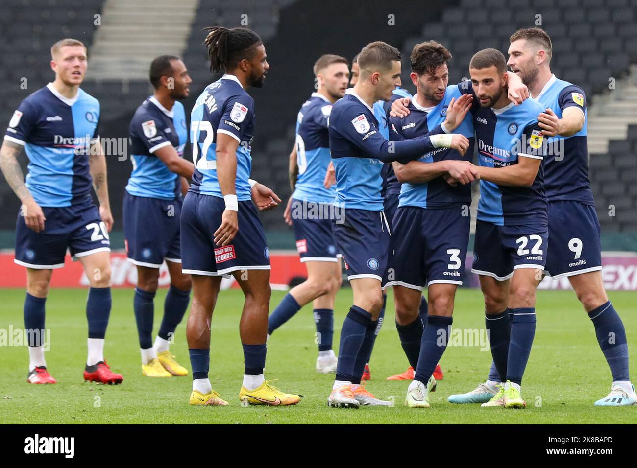 Milton Keynes, UK. 22nd Oct 2022. Nick Freeman celebrates with team ...