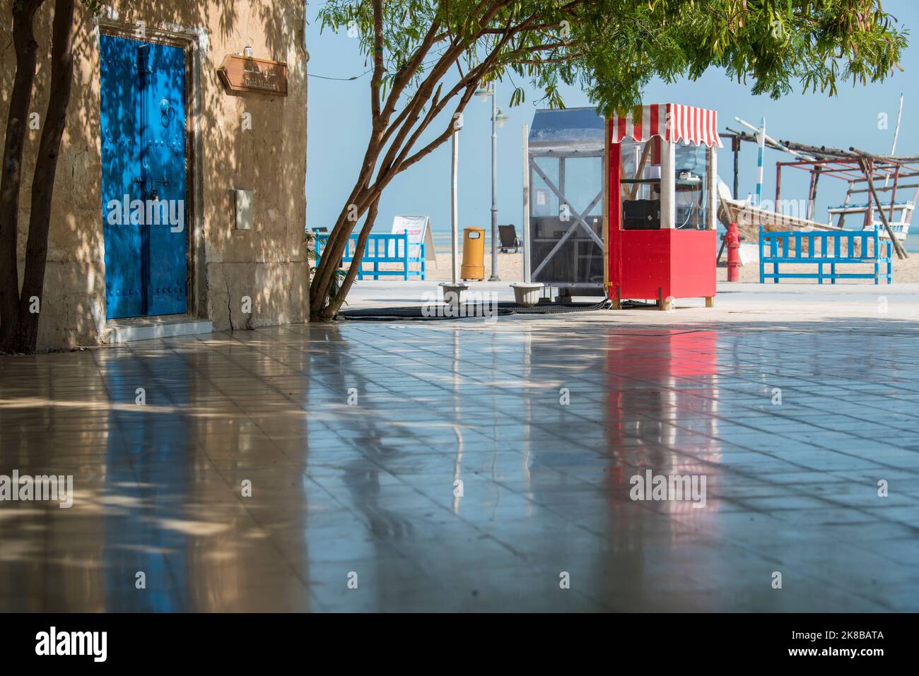 Doha ,Qatar-April 20,2022: Al Wakrah Market is built in a traditional ...