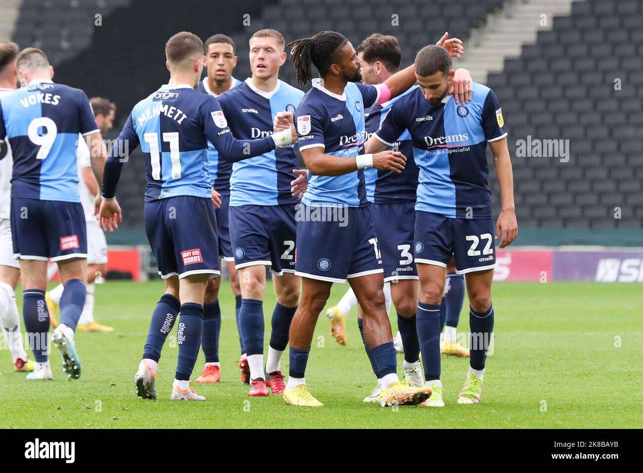 Milton Keynes, UK. 22nd Oct 2022. Nick Freeman celebrates with team ...