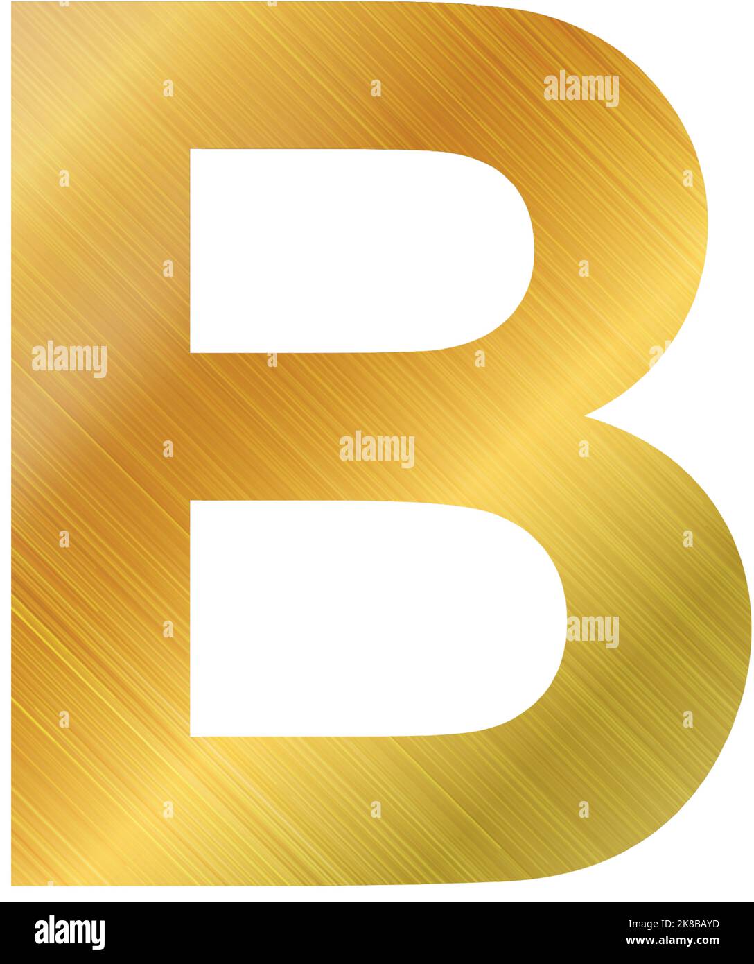 English alphabet, gold texture letter B on white background - Vector ...