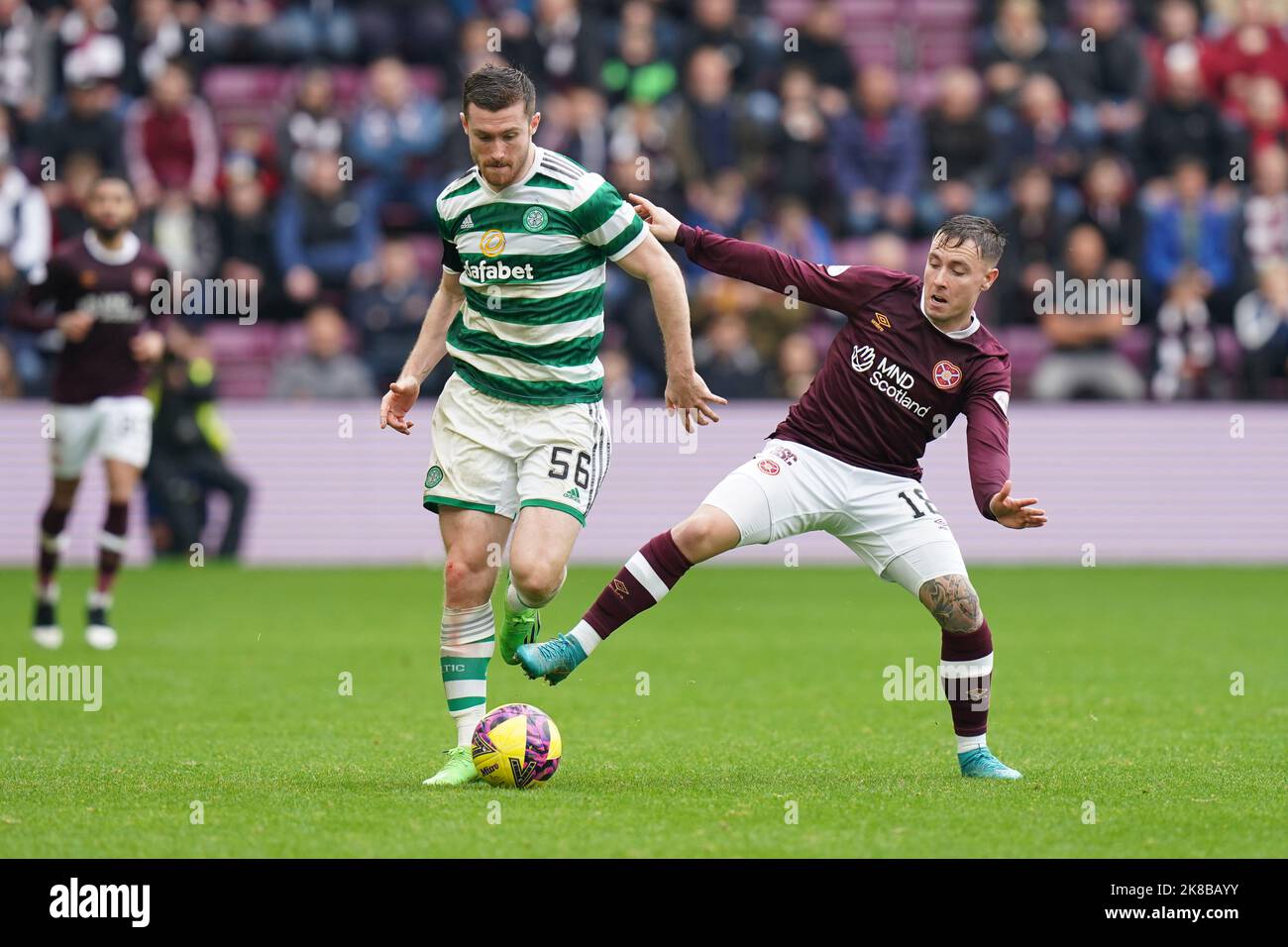 Celtic's Anthony Ralston and Heart of Midlothian's Barrie McKay (right ...