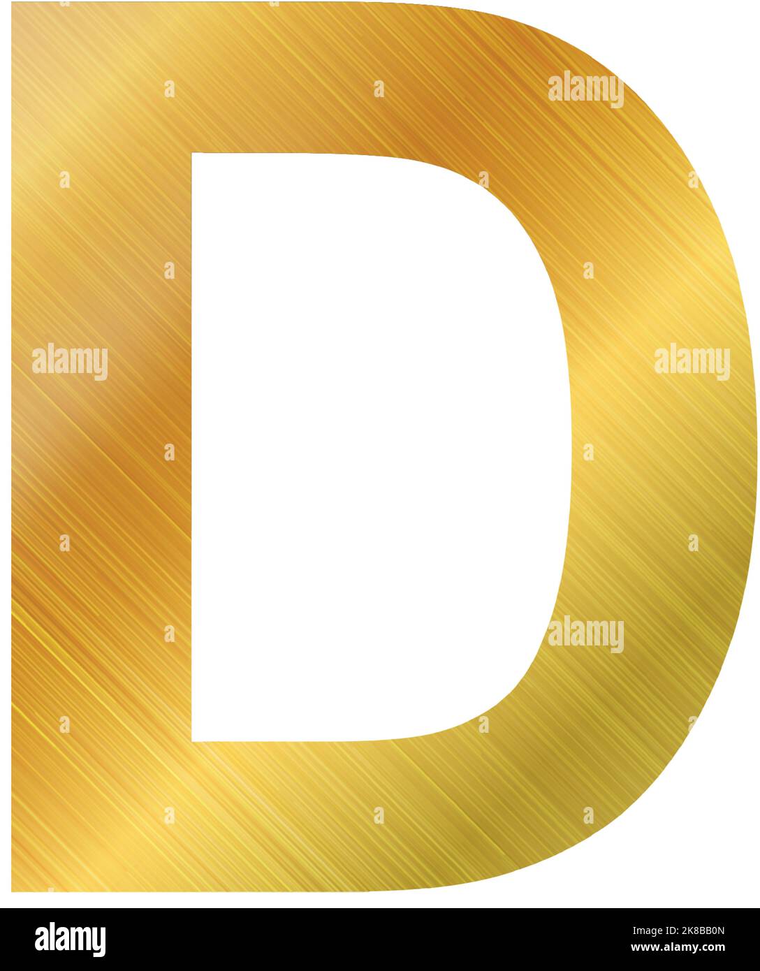 English alphabet, gold texture letter D on white background - Vector ...
