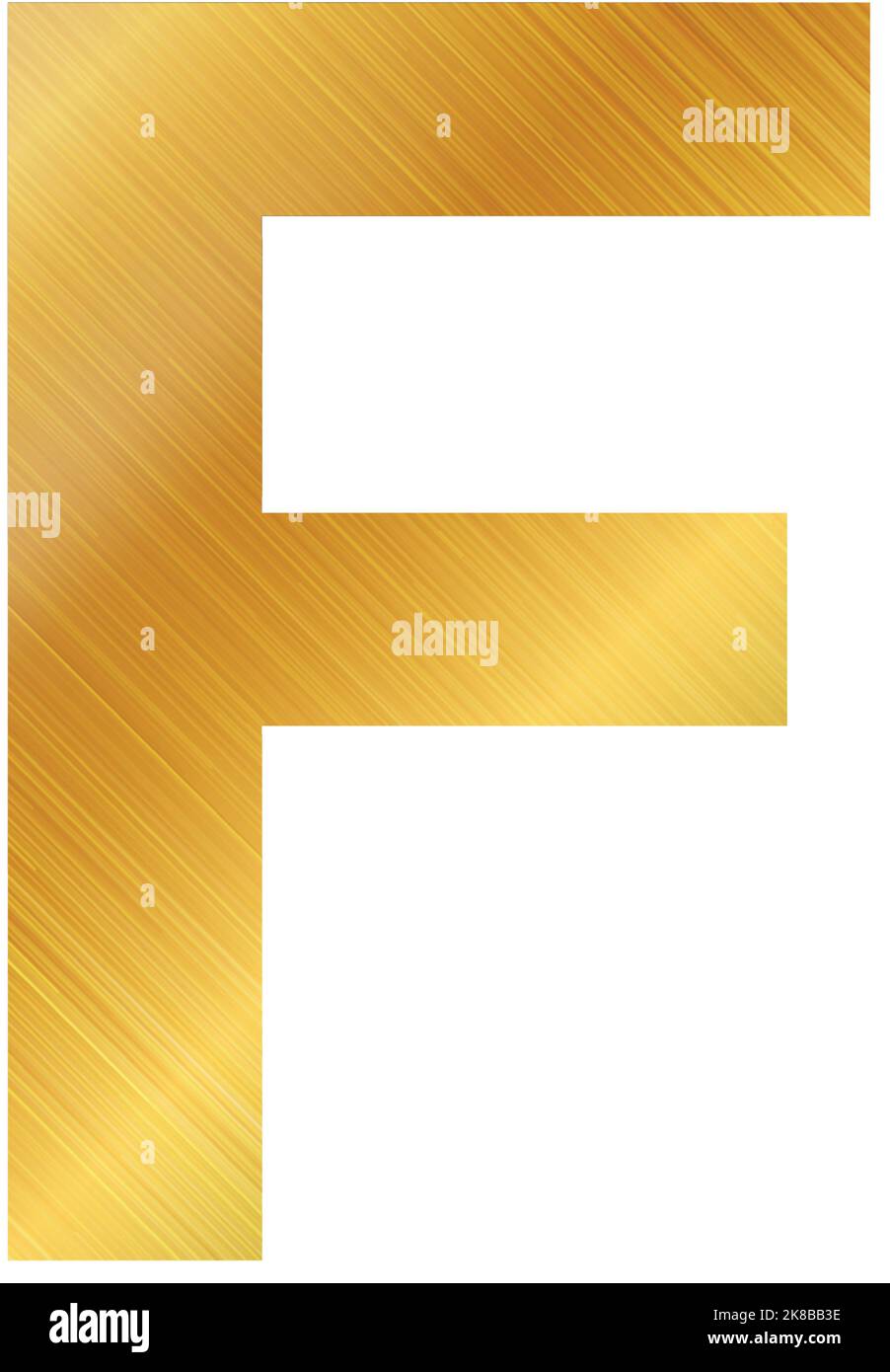 English alphabet, gold texture letter F on white background - Vector ...