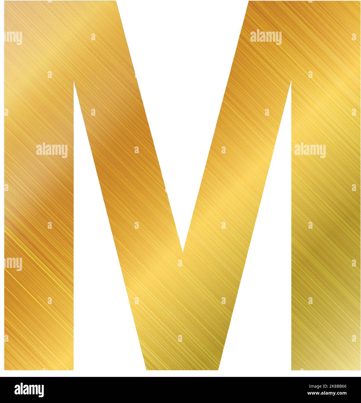 English alphabet, gold texture letter M on white background - Vector ...