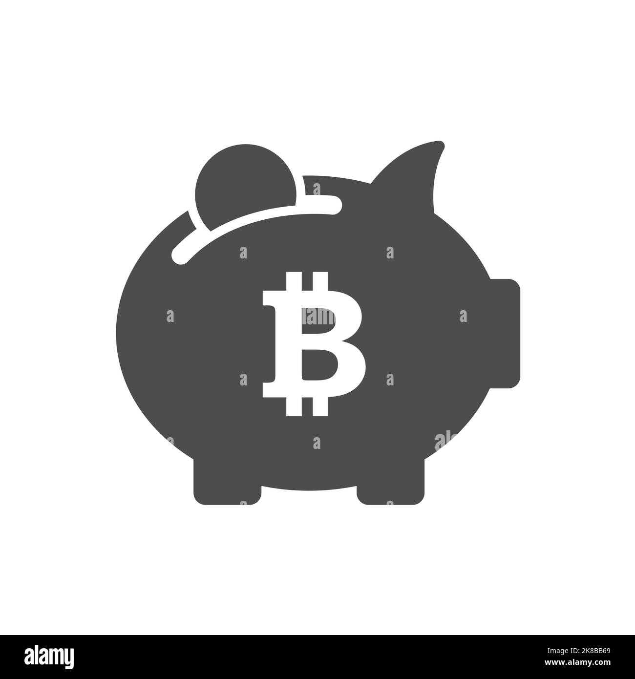 bitcoin saving silhouette vector icon isolated on white Stock Vector ...