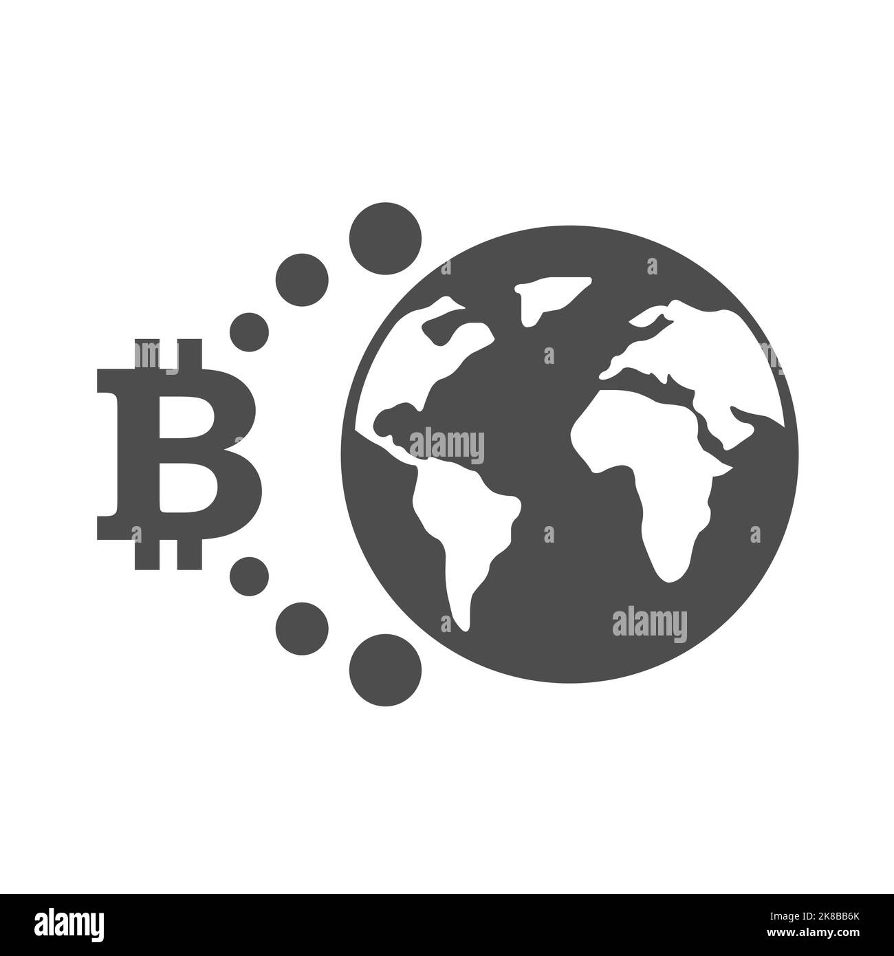 bitcoin worldwide silhouette vector icon isolated on white Stock Vector ...