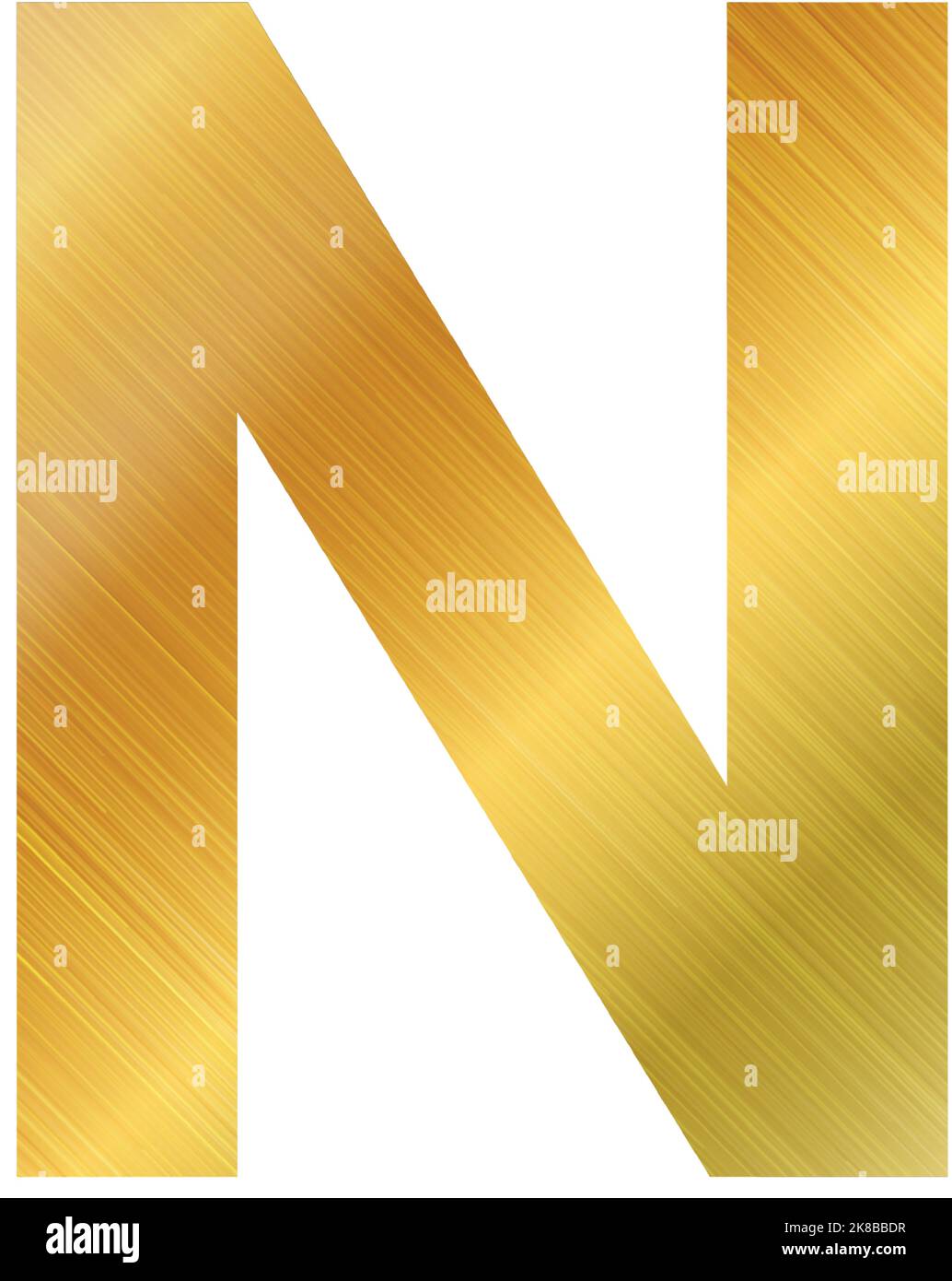 English alphabet, gold texture letter N on white background - Vector ...