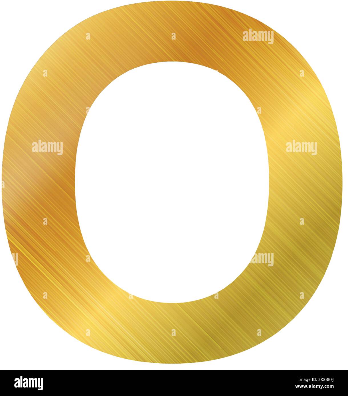 English alphabet, gold texture letter O on white background - Vector ...