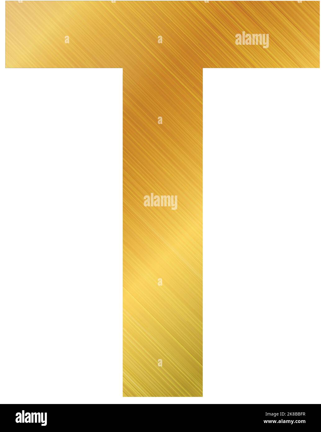 English alphabet, gold texture letter T on white background - Vector ...