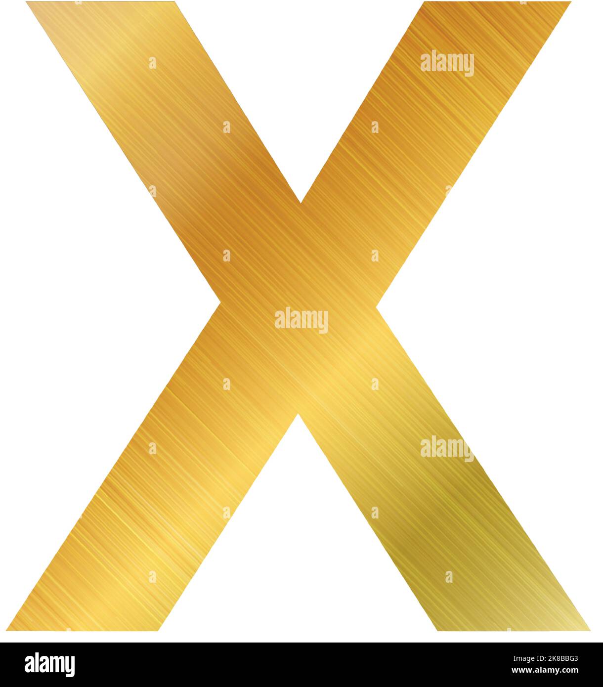 English alphabet, gold texture letter X on white background - Vector ...