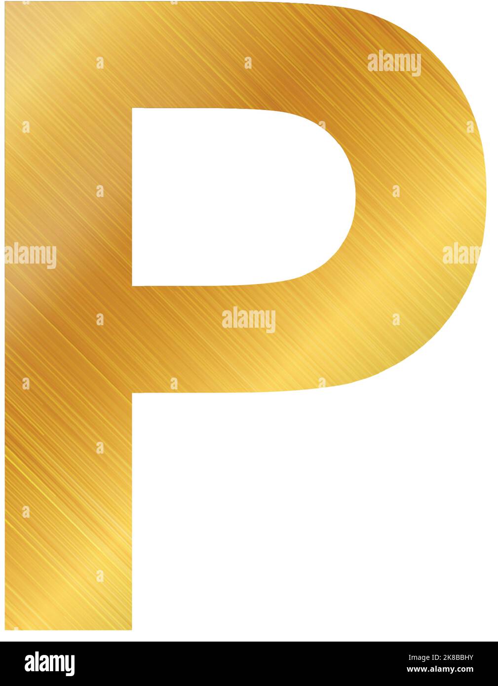 English alphabet, gold texture letter P on white background - Vector ...