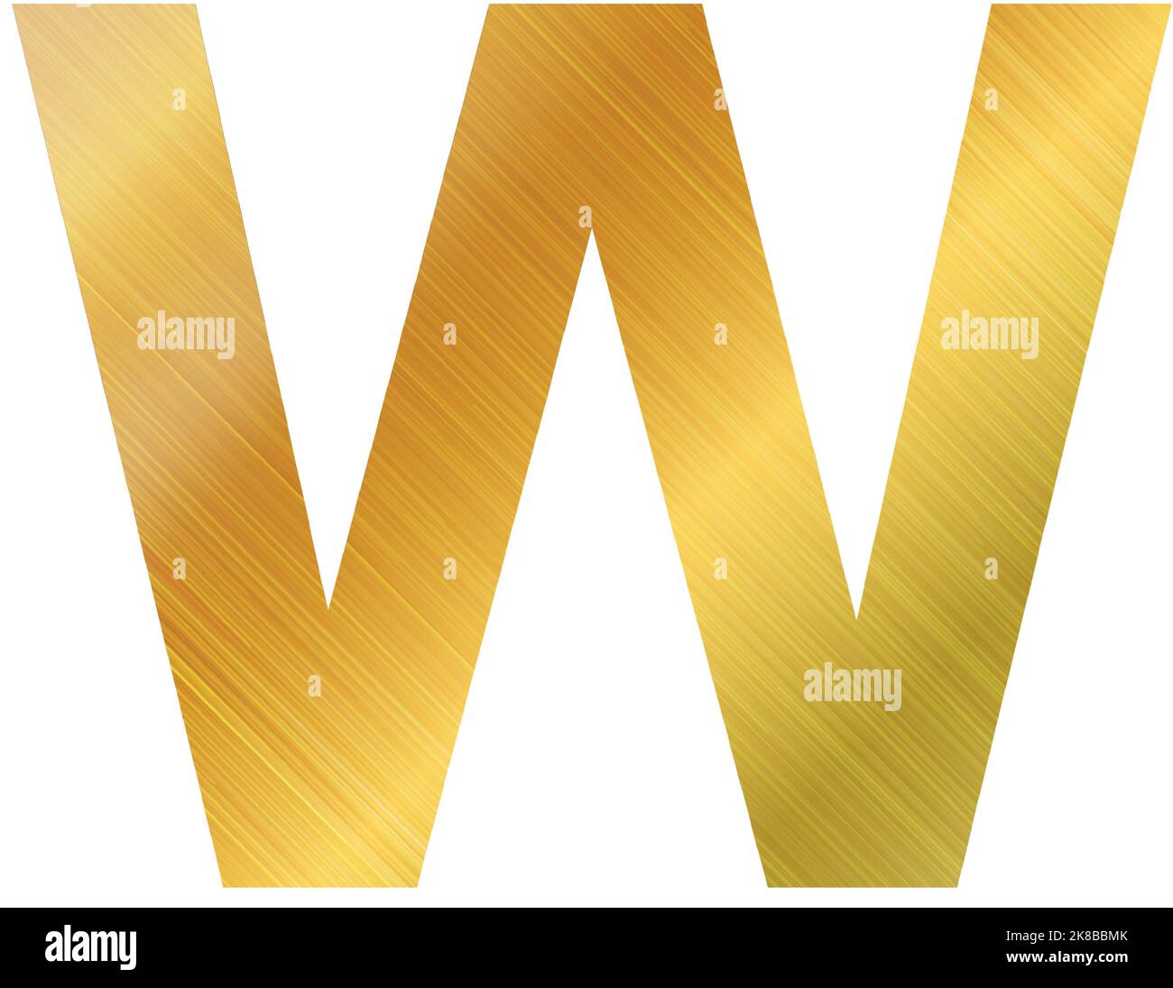 English alphabet, gold texture letter W on white background - Vector ...
