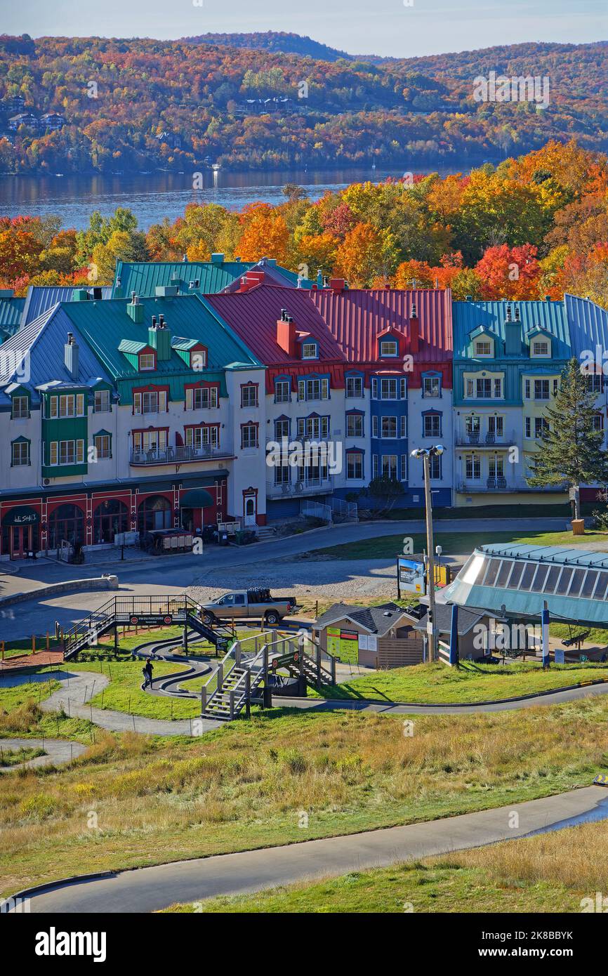 TREMBLANT, CANADA, October 4, 2022 : The village during fall season ...