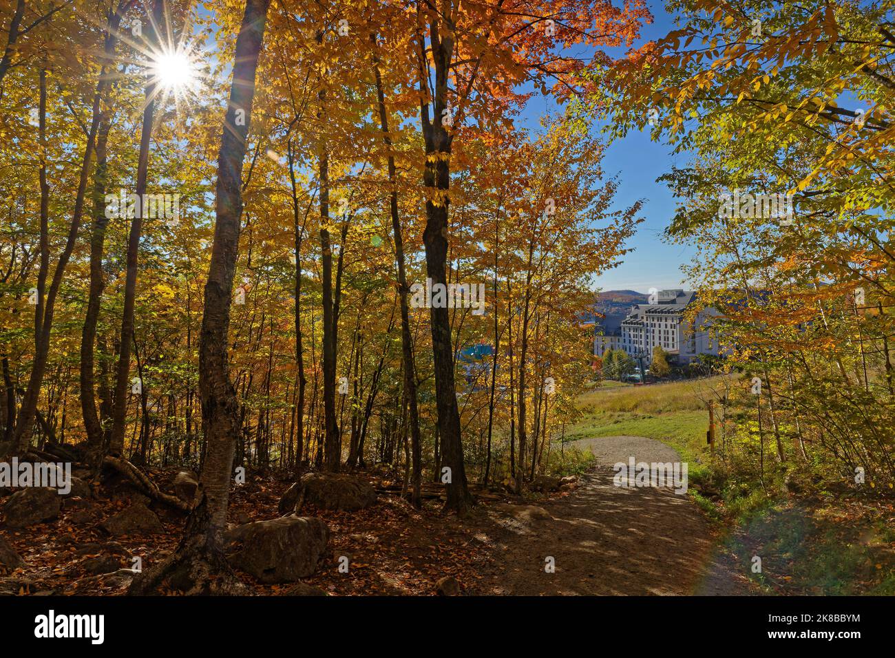TREMBLANT, CANADA, October 4, 2022 : The village during fall season ...