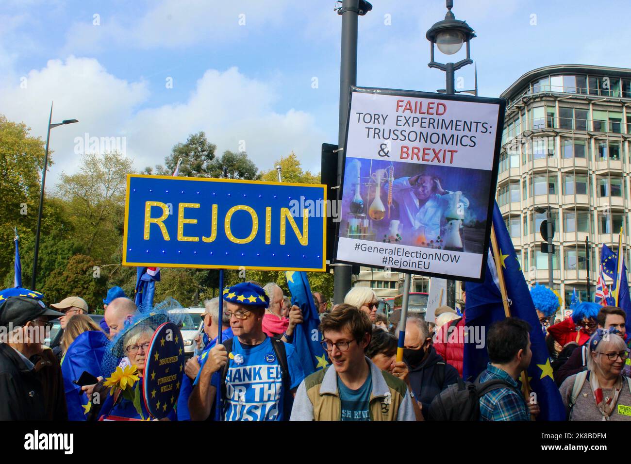 rejoin sign at the first ever national rejoin the european union march ...