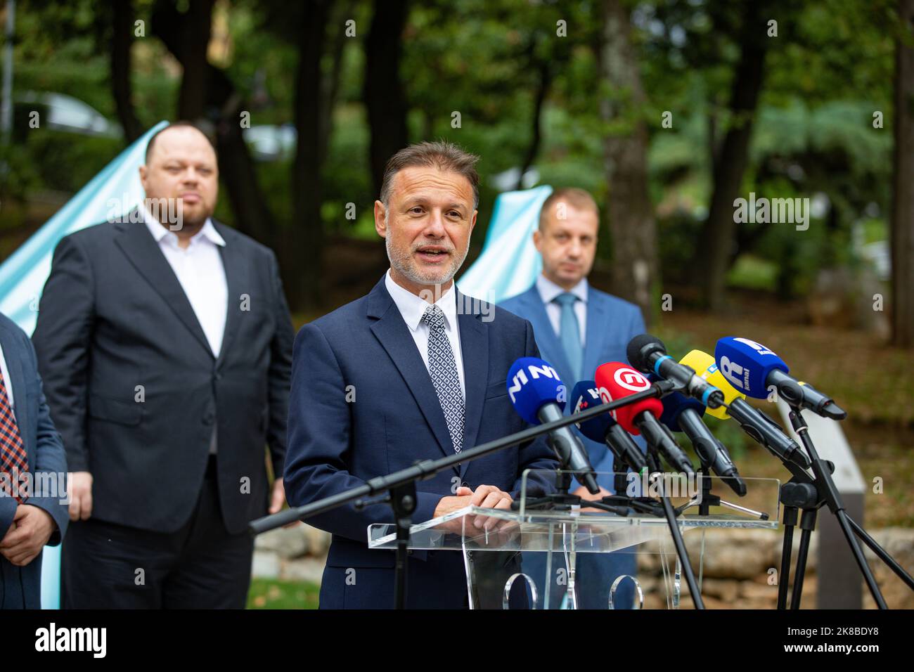 Speaker of the Croatian Parliament Gordan Jandrokovic held a speach ...