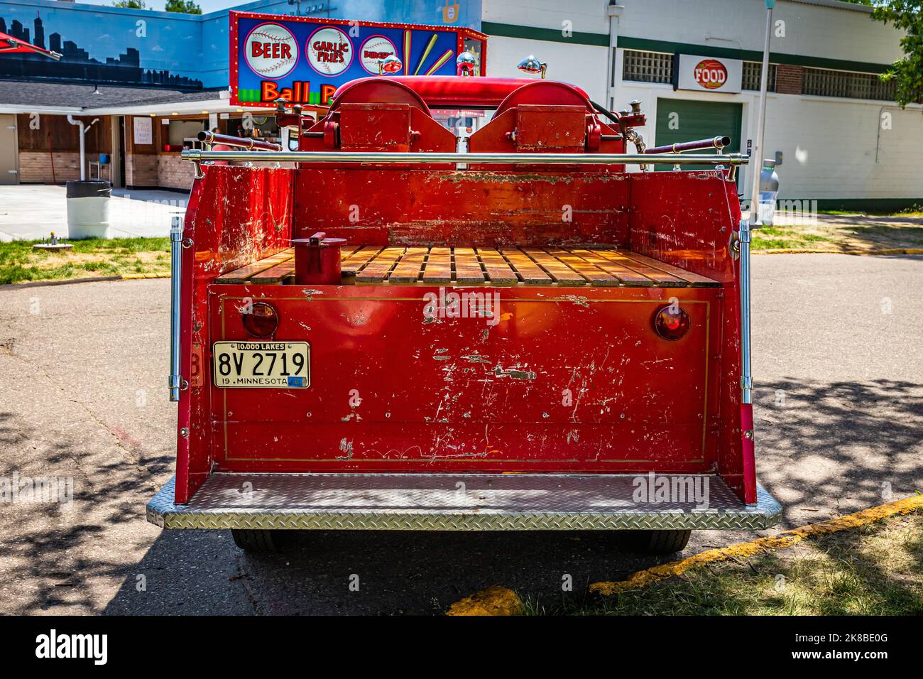 Falcon Heights, MN - June 19, 2022: High perspective rear view of a ...