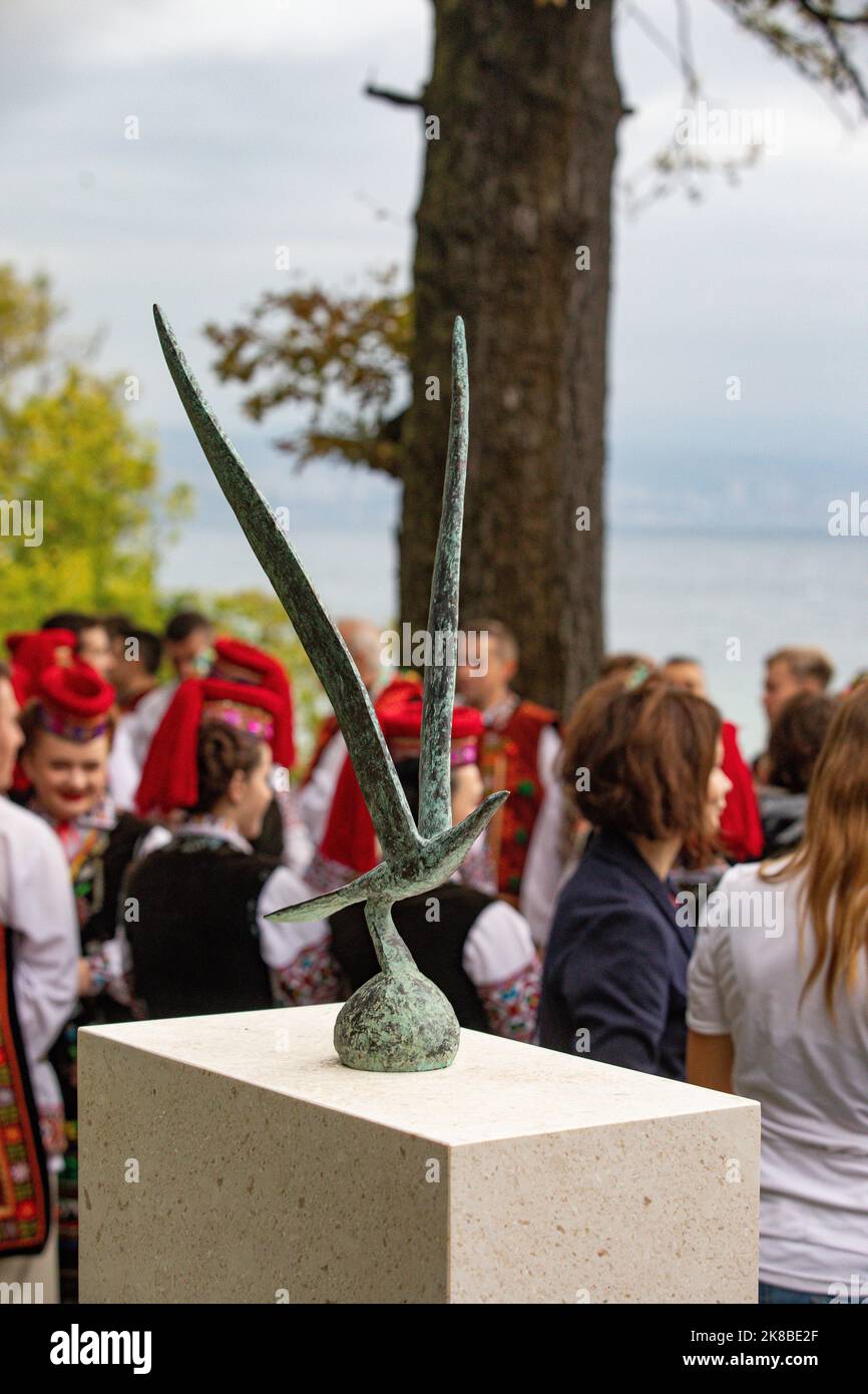 Photo taken on October 22, 2022 shows a monument to the Ukrainian ...