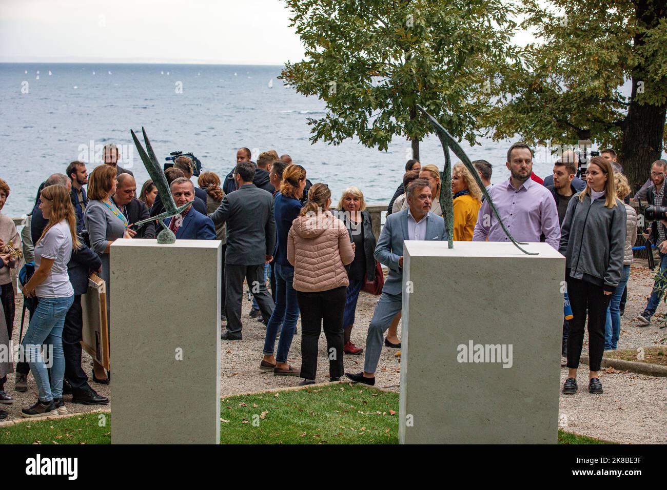 Photo taken on October 22, 2022 shows a monument to the Ukrainian ...