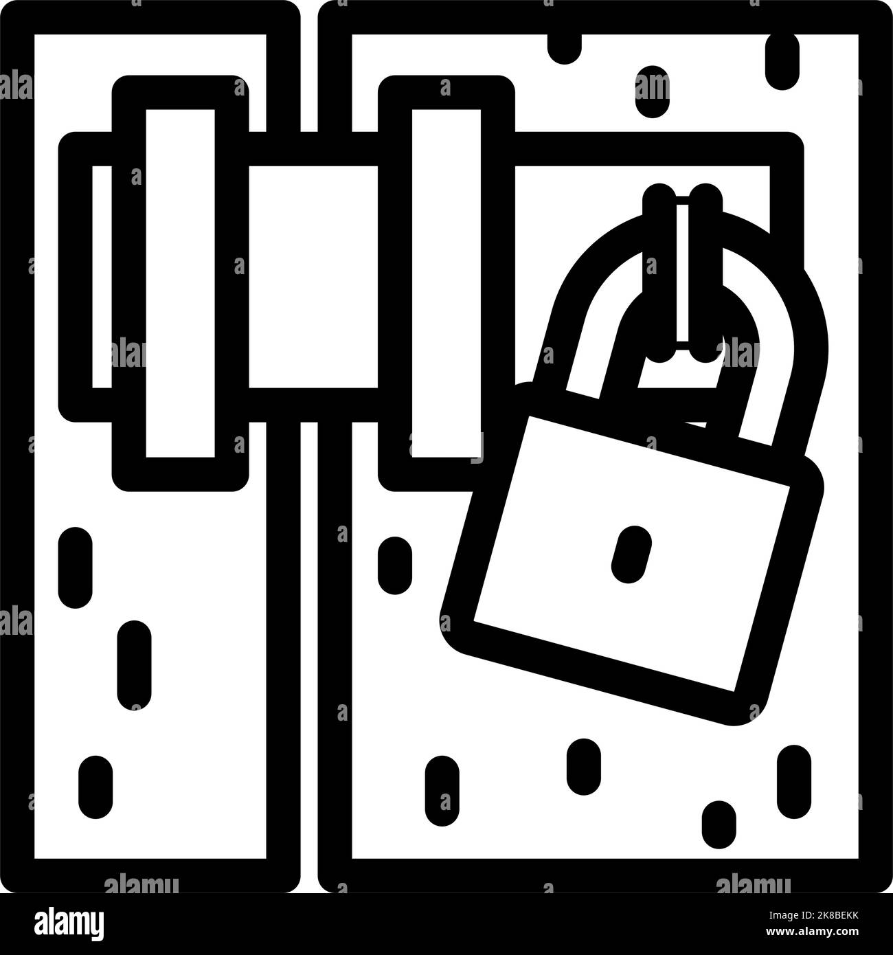 door padlock line icon vector illustration Stock Vector Image & Art - Alamy