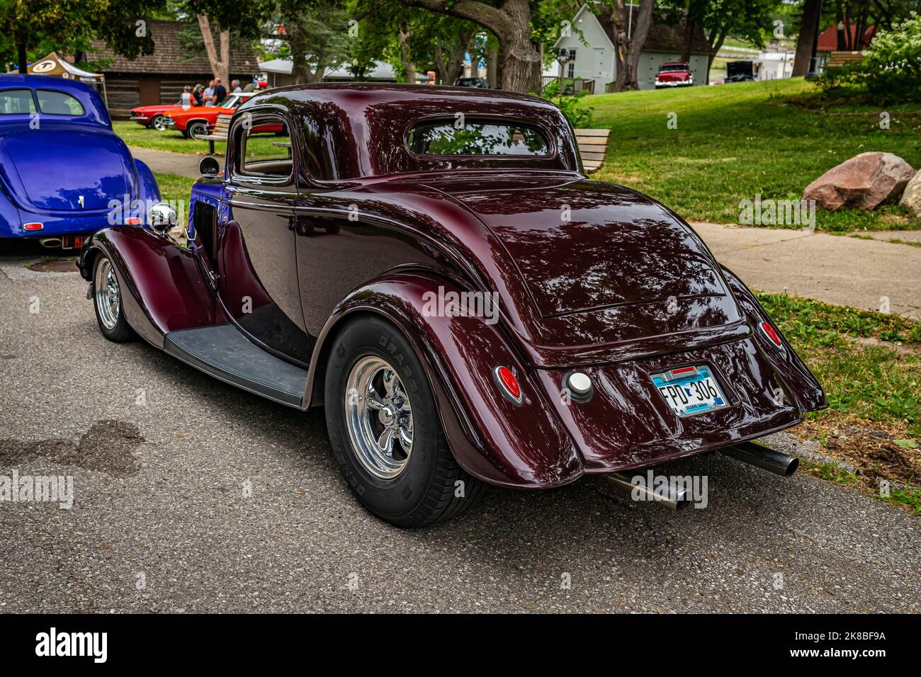 Des Moines, IA - July 01, 2022: High perspective rear corner view of a ...