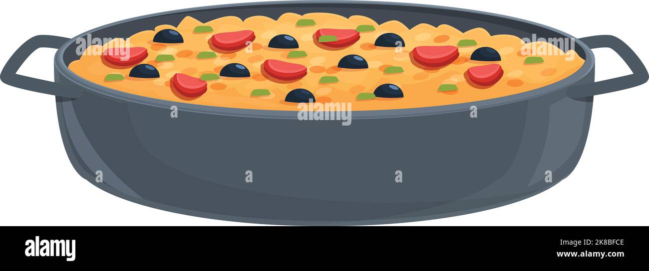 Paella shrimp icon cartoon vector. Food shrimp. Cuisine dish Stock ...