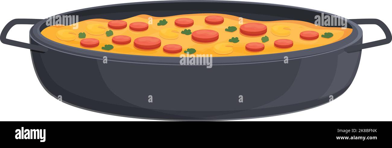 Spanish paella icon cartoon vector. Spain food. Dish menu Stock Vector ...