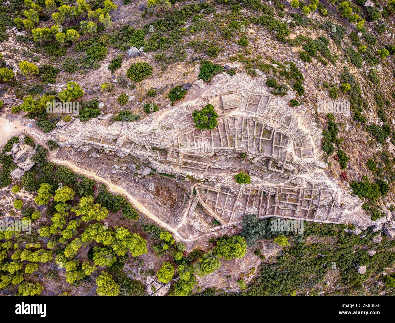 Aerial view of the Iberian settlement of San Antonio, from the 5th ...