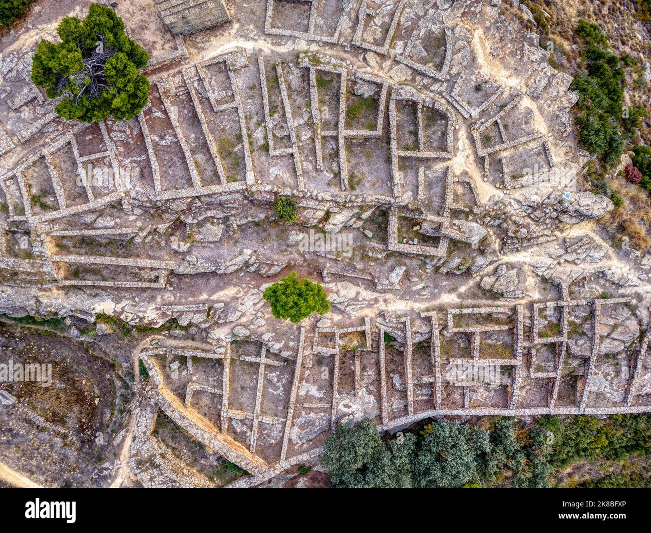Aerial view of the Iberian settlement of San Antonio, from the 5th ...
