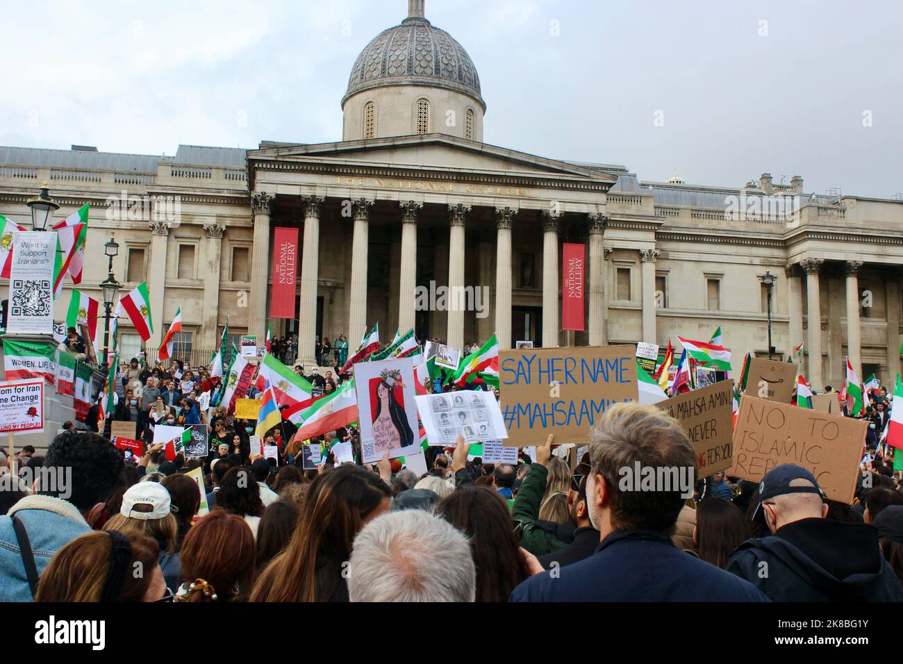 pro democracy in iran demonstration in trafalgar square london england ...