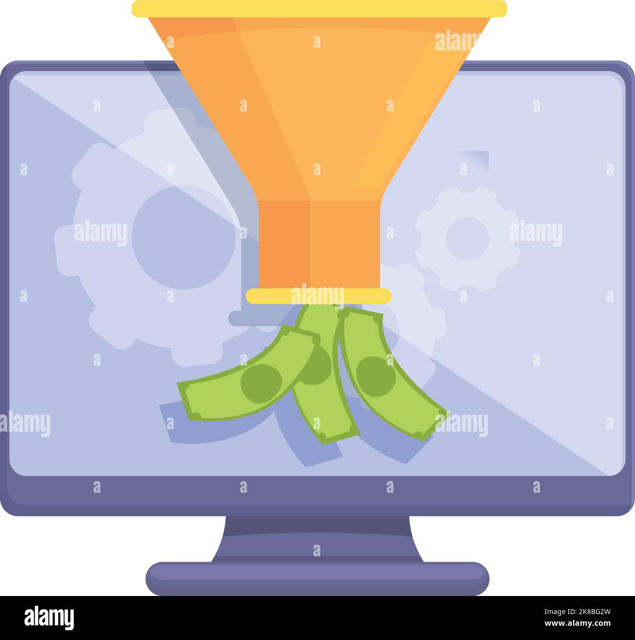 Money blog icon cartoon vector. Monetize funnel. Lead profit Stock ...