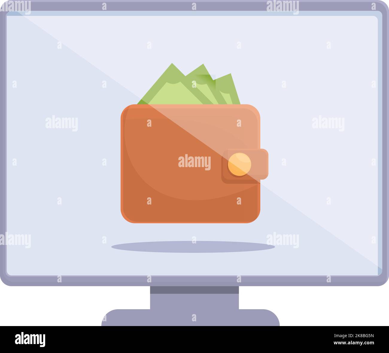 Online money wallet icon cartoon vector. Blog monetize. Profit strategy ...