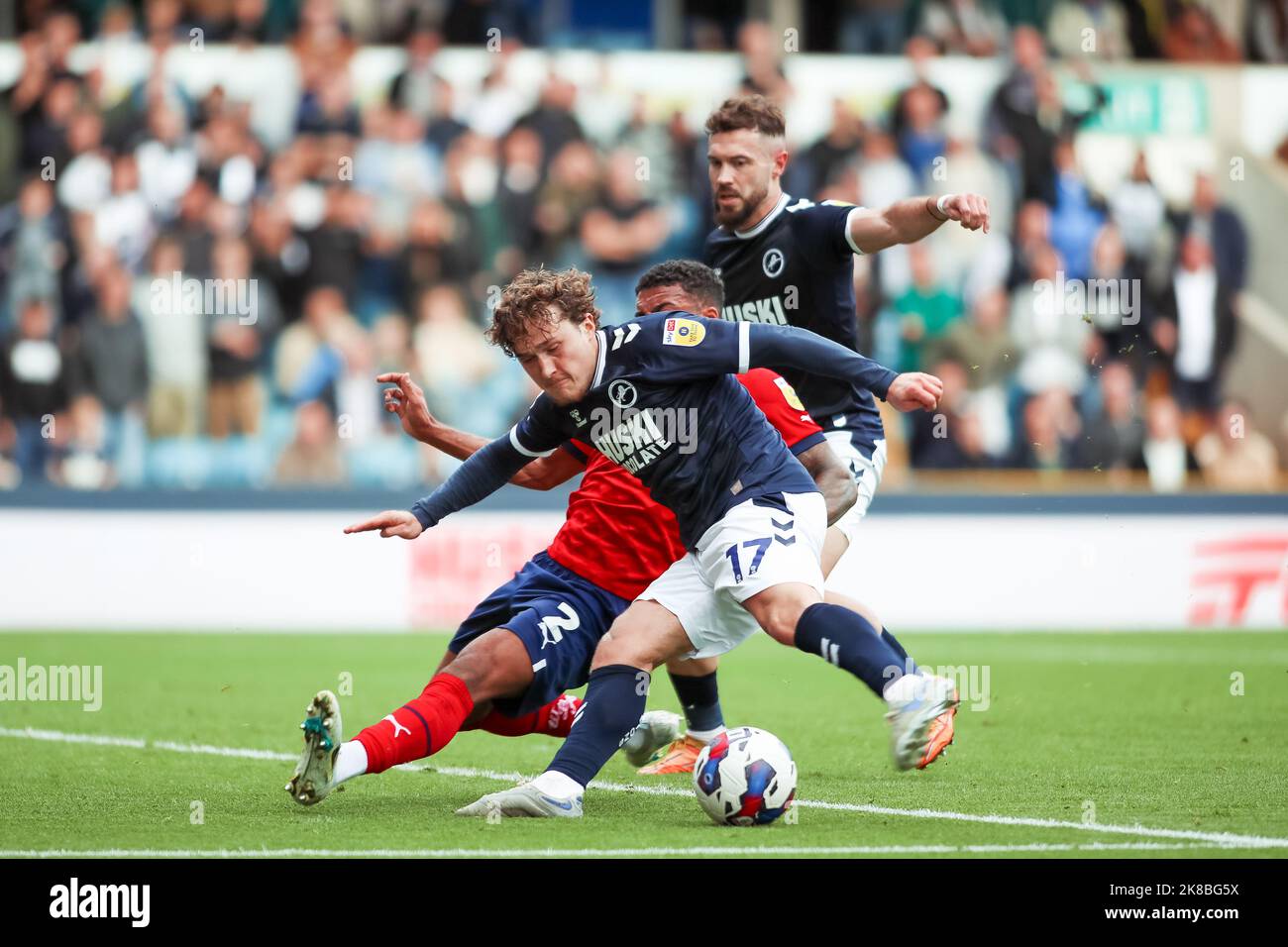 Millwall's Callum Styles scores their side's first goal of the game ...