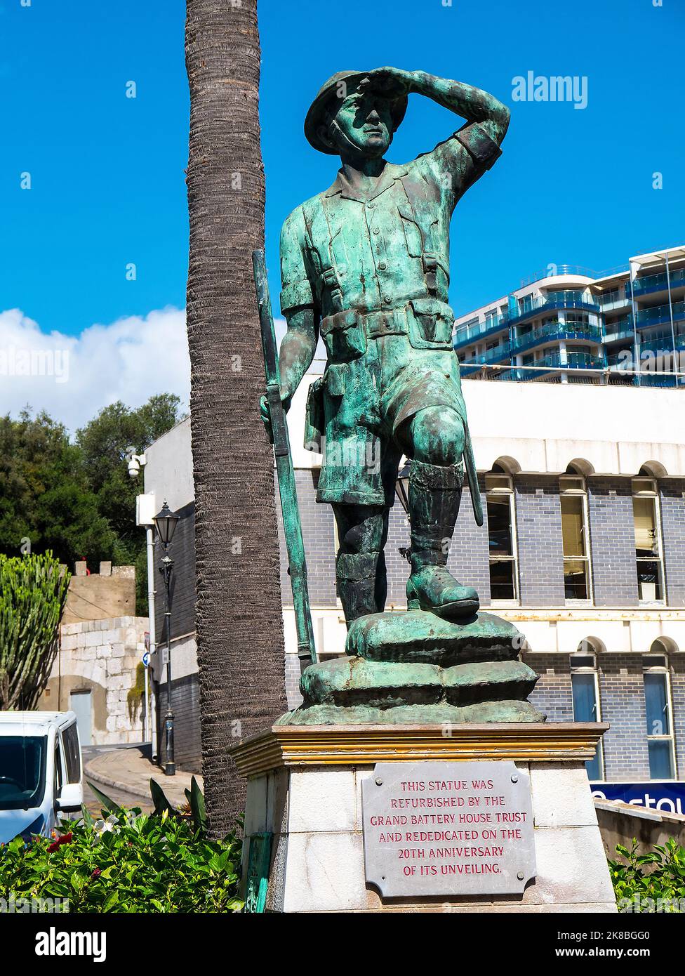 War memorial Statue o the Rock of Gibraltar Stock Photo - Alamy