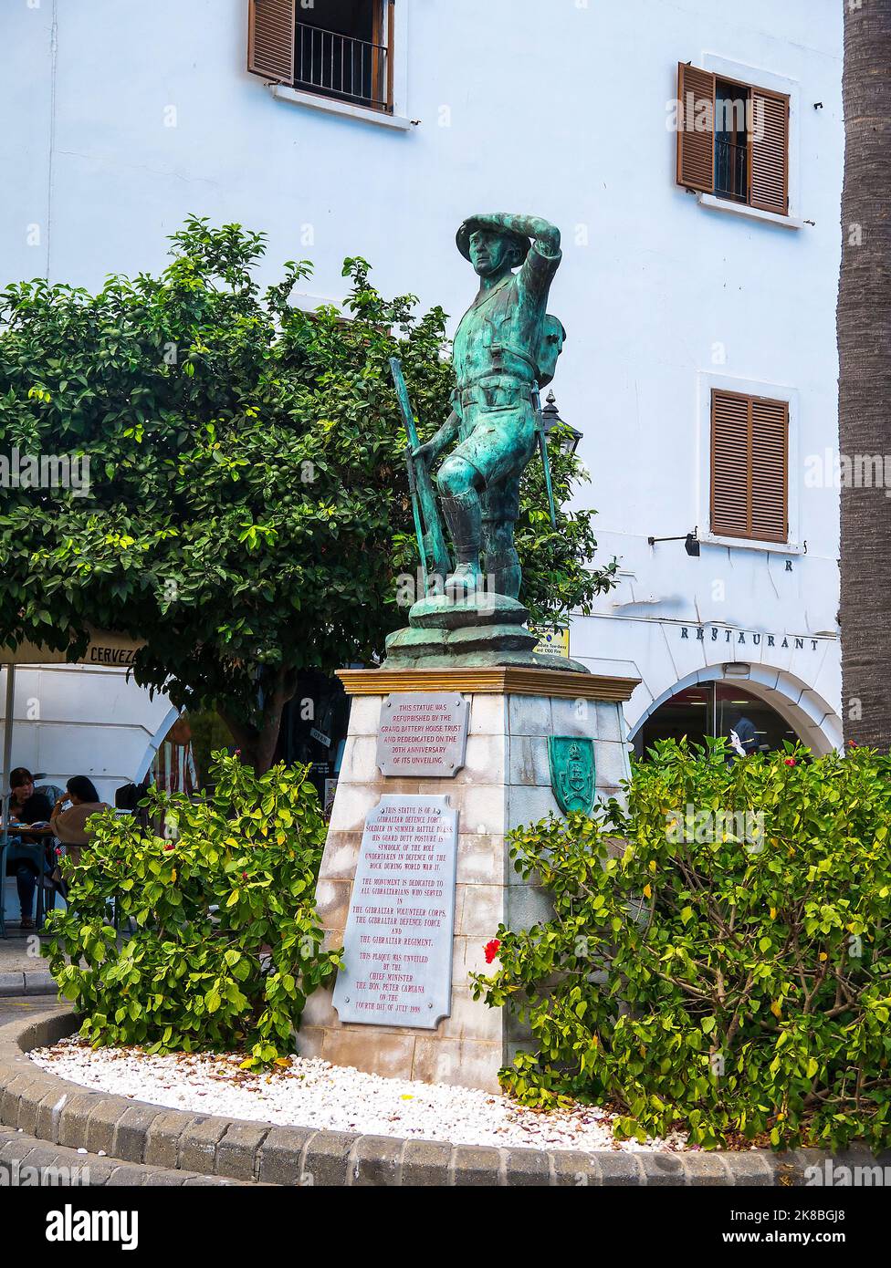 War memorial Statue o the Rock of Gibraltar Stock Photo - Alamy