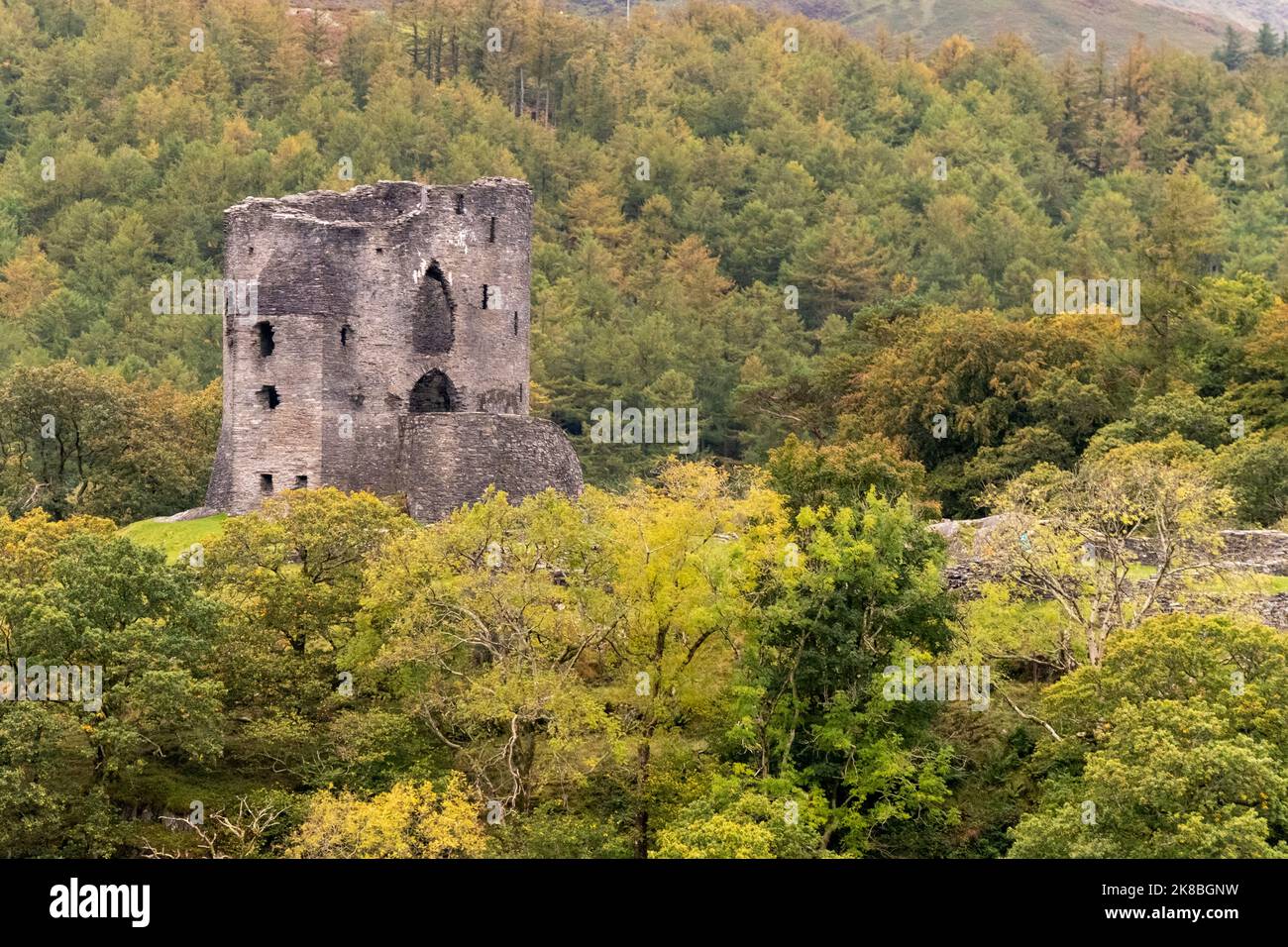 Dolbadarn Castle, sited at the base of Llanberis Pass, Gwynedd ...
