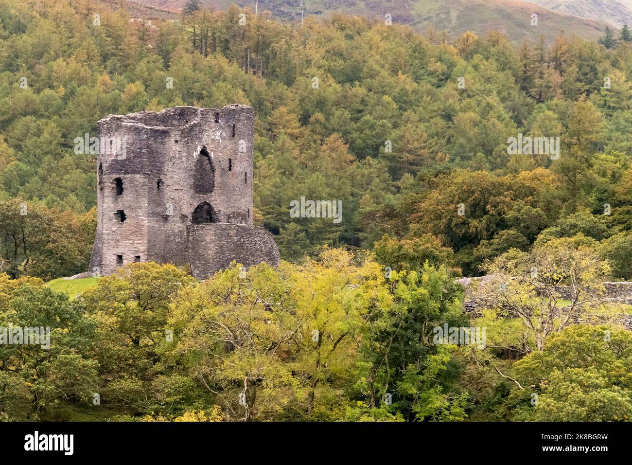 Dolbadarn Castle, sited at the base of Llanberis Pass, Gwynedd ...